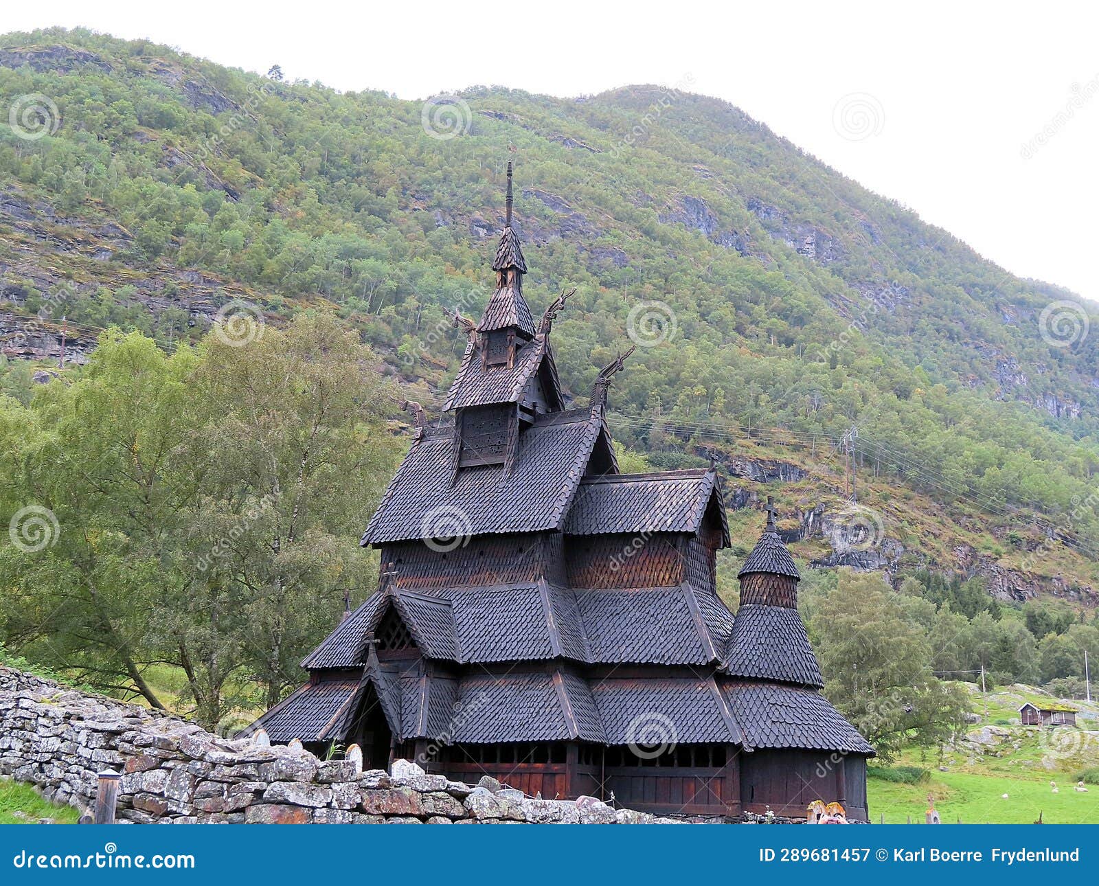 Borgund church in Norway stock image. Image of borgund - 289681457
