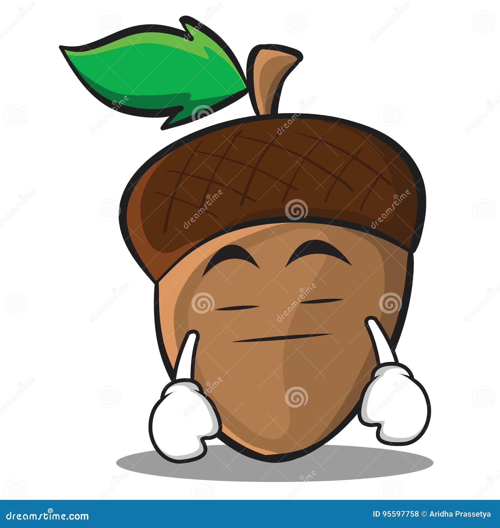 Boring Acorn Cartoon Character Style Stock Vector - Illustration of ...