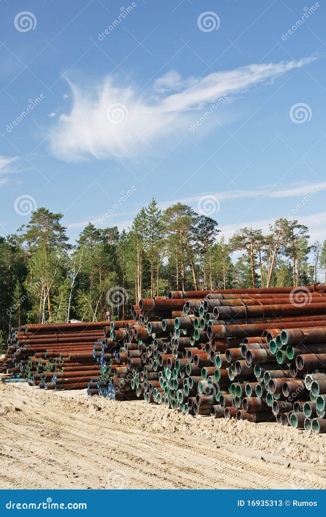 Boring Casing on Rig Platform Stock Image - Image of pipeline, colour ...