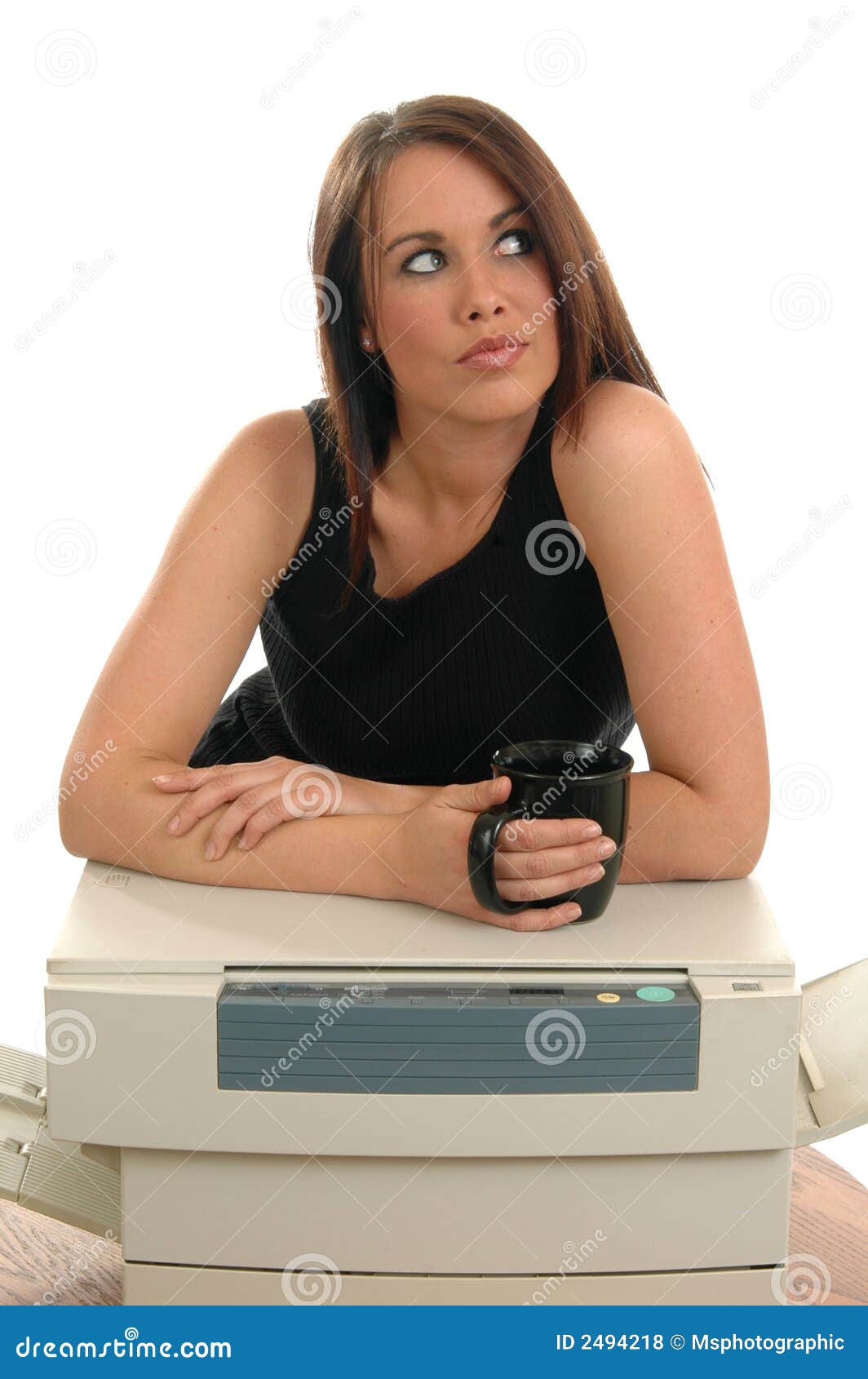 Boring Day stock photo. Image of copier, woman, young - 2494218
