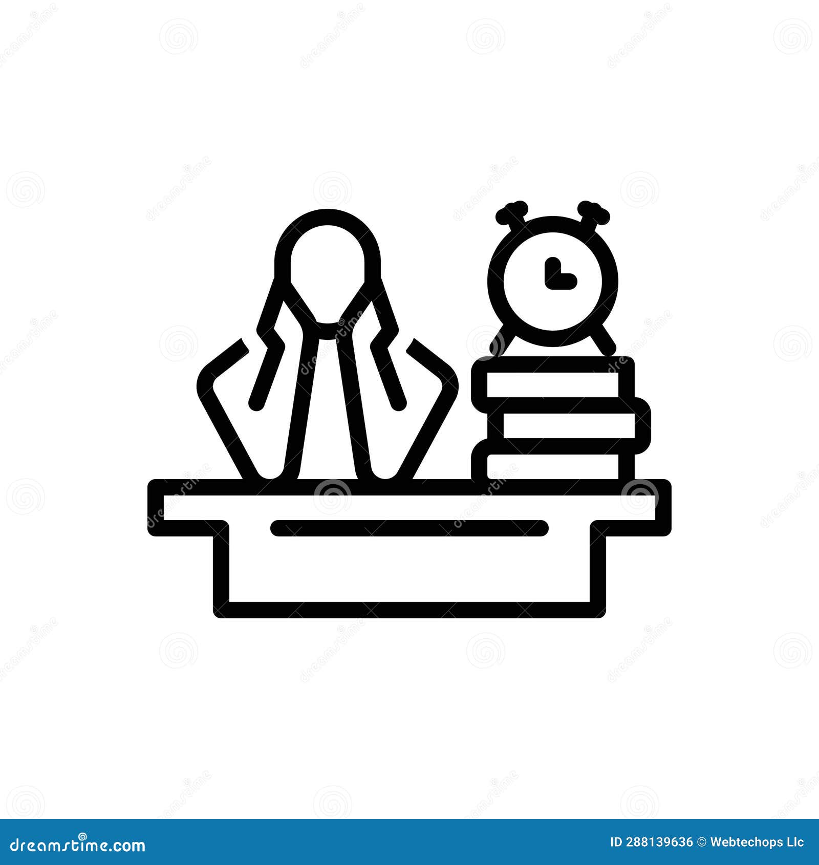 Black Line Icon for Boring, Stuffy and Workplace Stock Illustration ...