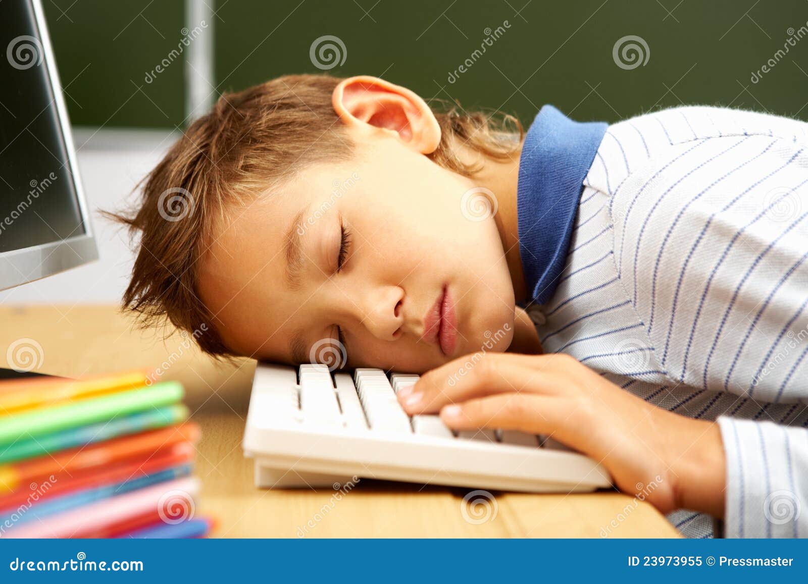 Boring lesson stock image. Image of grade, handsome, keyboard - 23973955