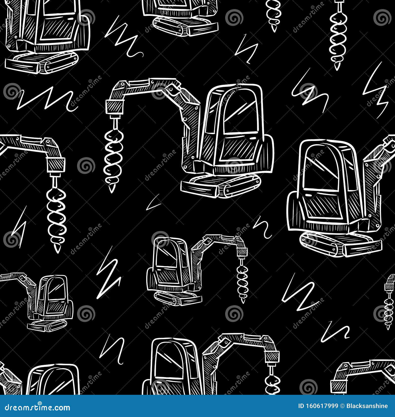 Boring Machine Black Seamless Texture Stock Vector - Illustration of ...