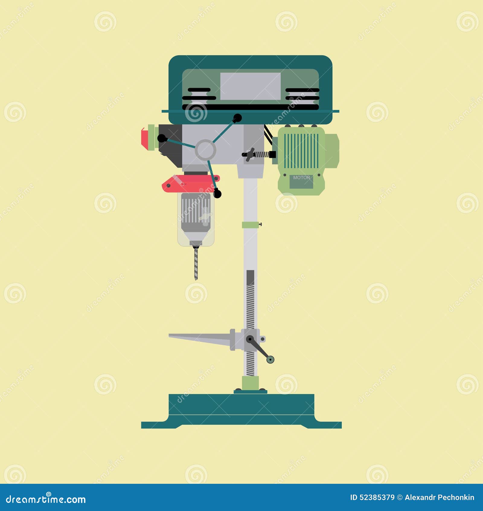 Boring mill stock vector. Illustration of industry, engineering - 52385379