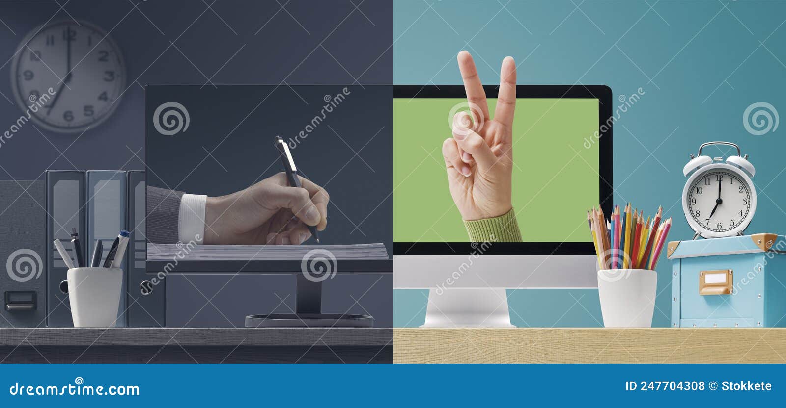 Boring Occupation and Creative Job Comparison Stock Photo - Image of ...