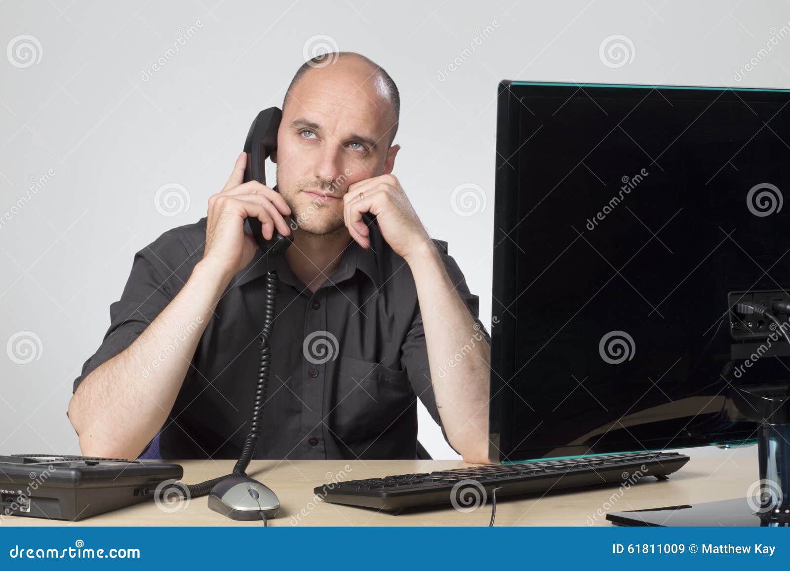 Boring phone call stock image. Image of confidence, sadness - 61811009
