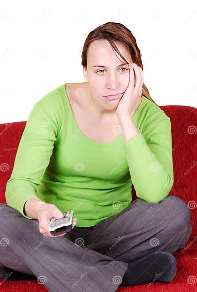 Boring tv-program stock photo. Image of frustration, adult - 9506028