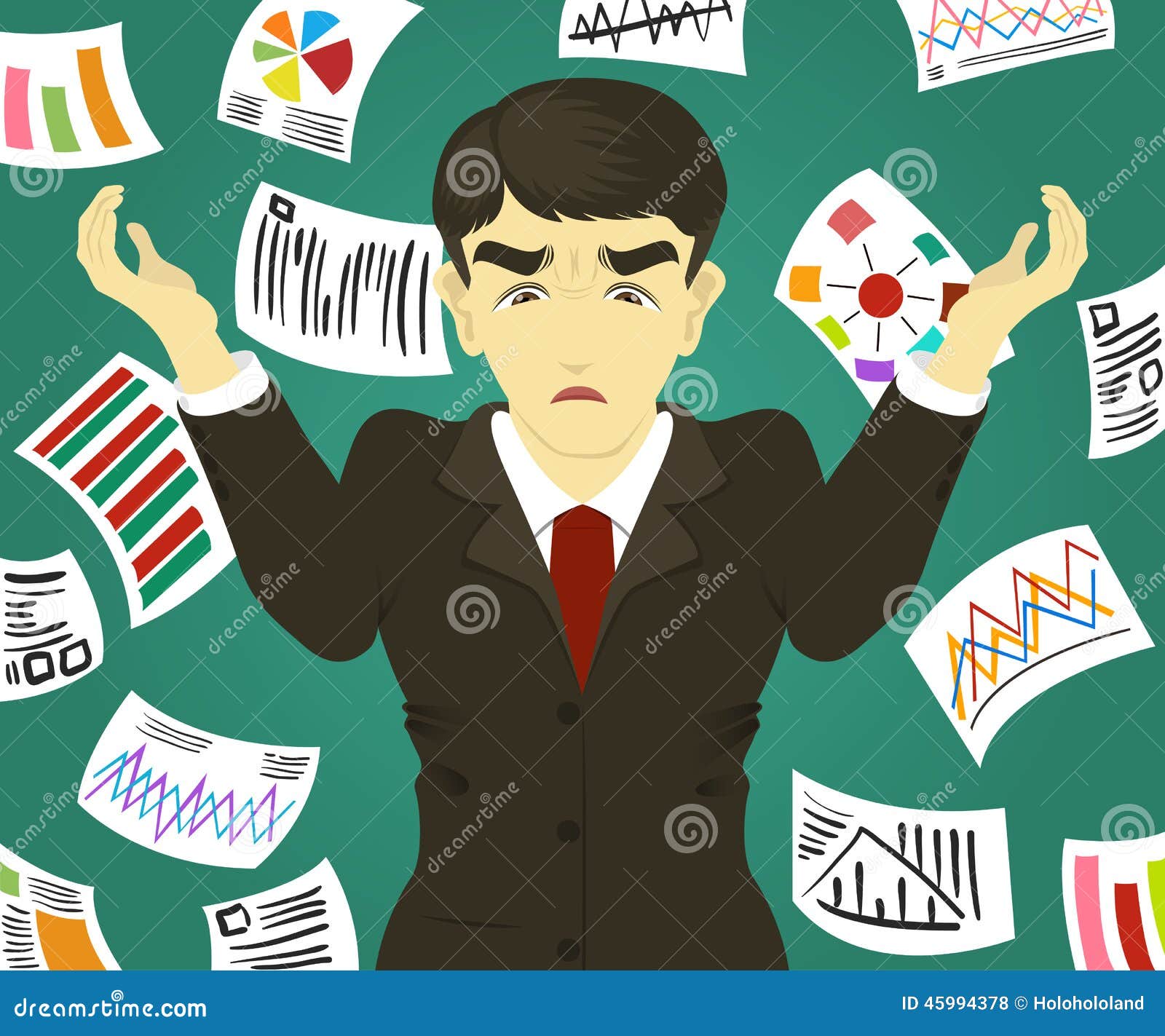 Boring Work Concept Of Landing Page With Bored Office Worker Reading ...