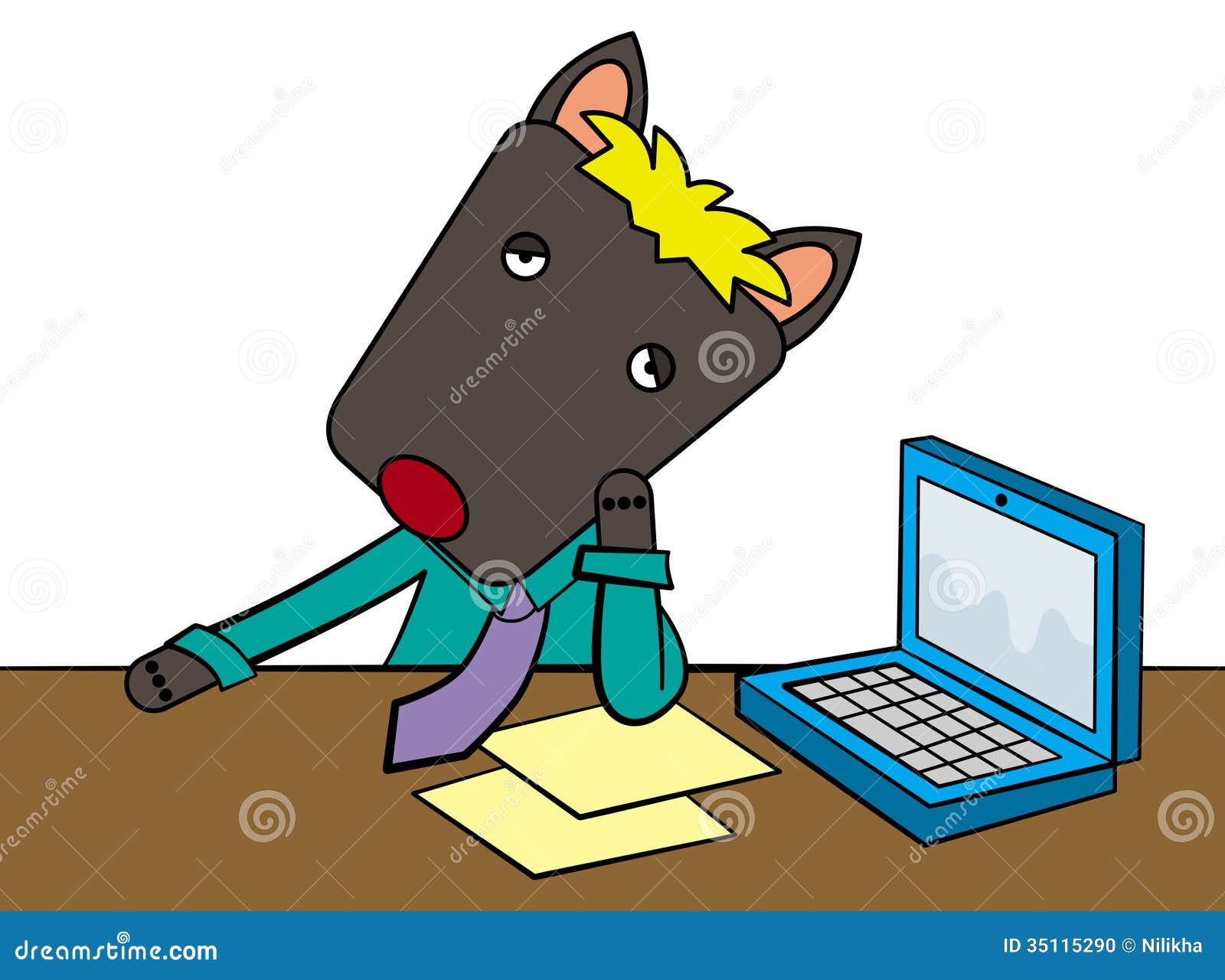 Boring Work Concept Of Landing Page With Bored Office Worker Reading ...