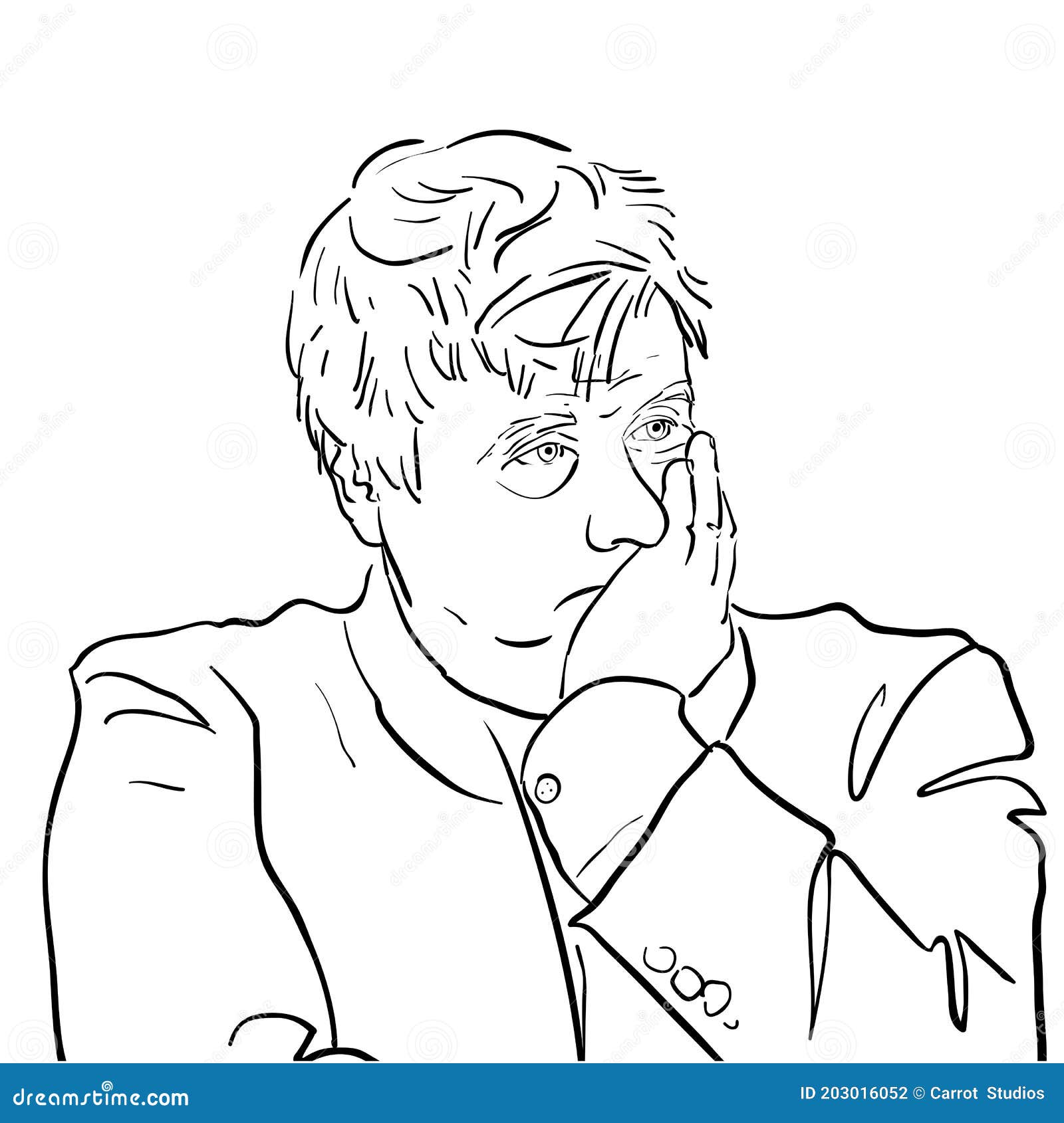 Boris-johnson-thinking-lineart Editorial Photography - Illustration of ...