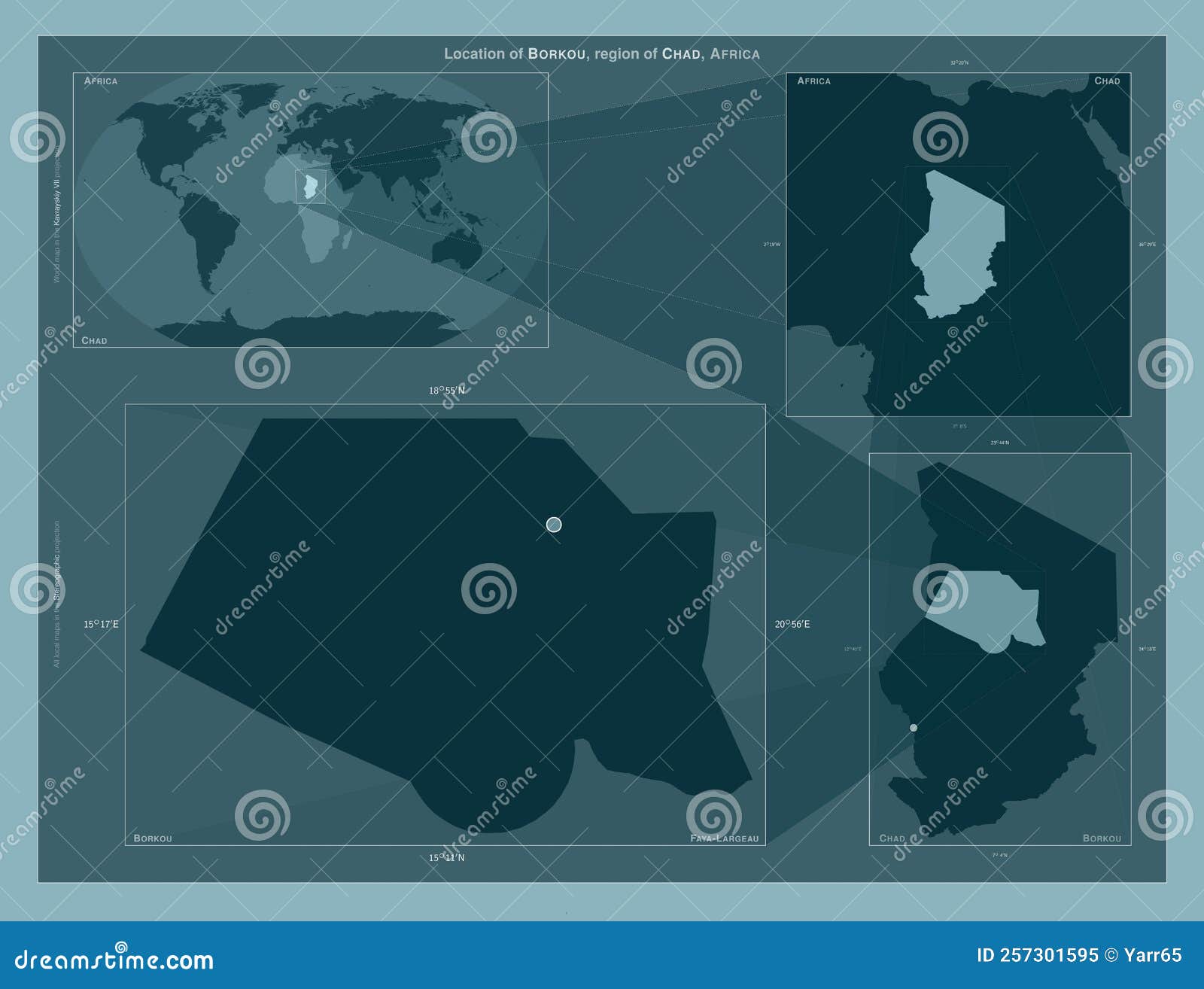 Borkou, Chad. Described Location Diagram Stock Illustration ...