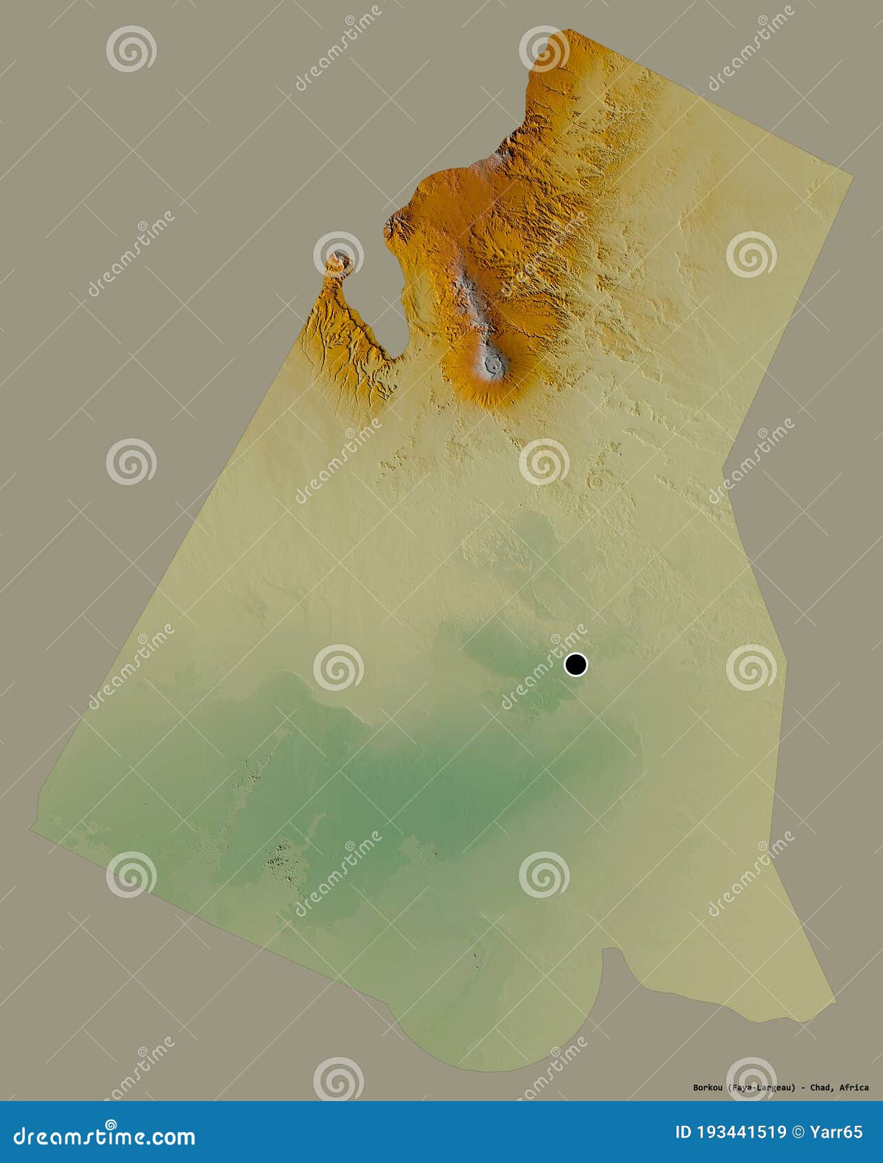 Borkou, Region of Chad, on Solid. Relief Stock Illustration ...