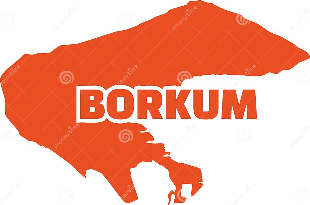 Borkum map with name stock vector. Illustration of cartography - 107157298