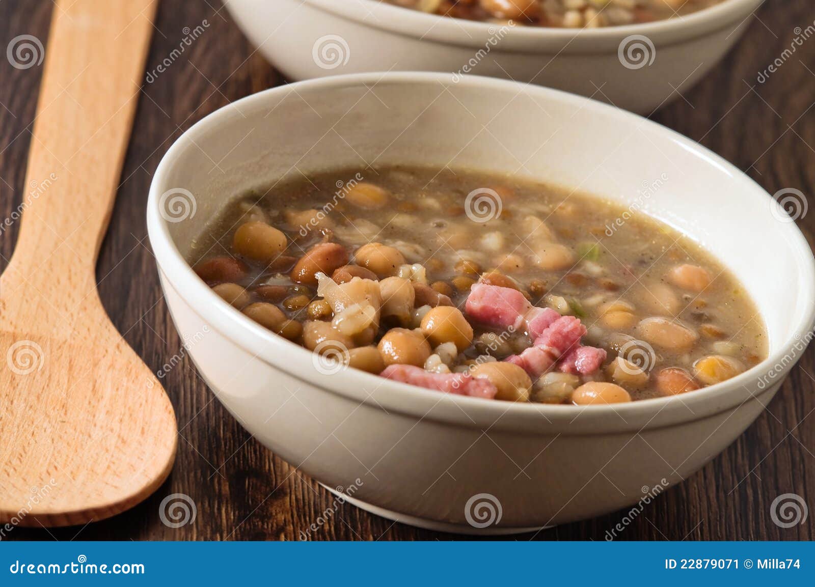 Borlotti Bean and Spelt Soup. Stock Image - Image of cereal, grain ...
