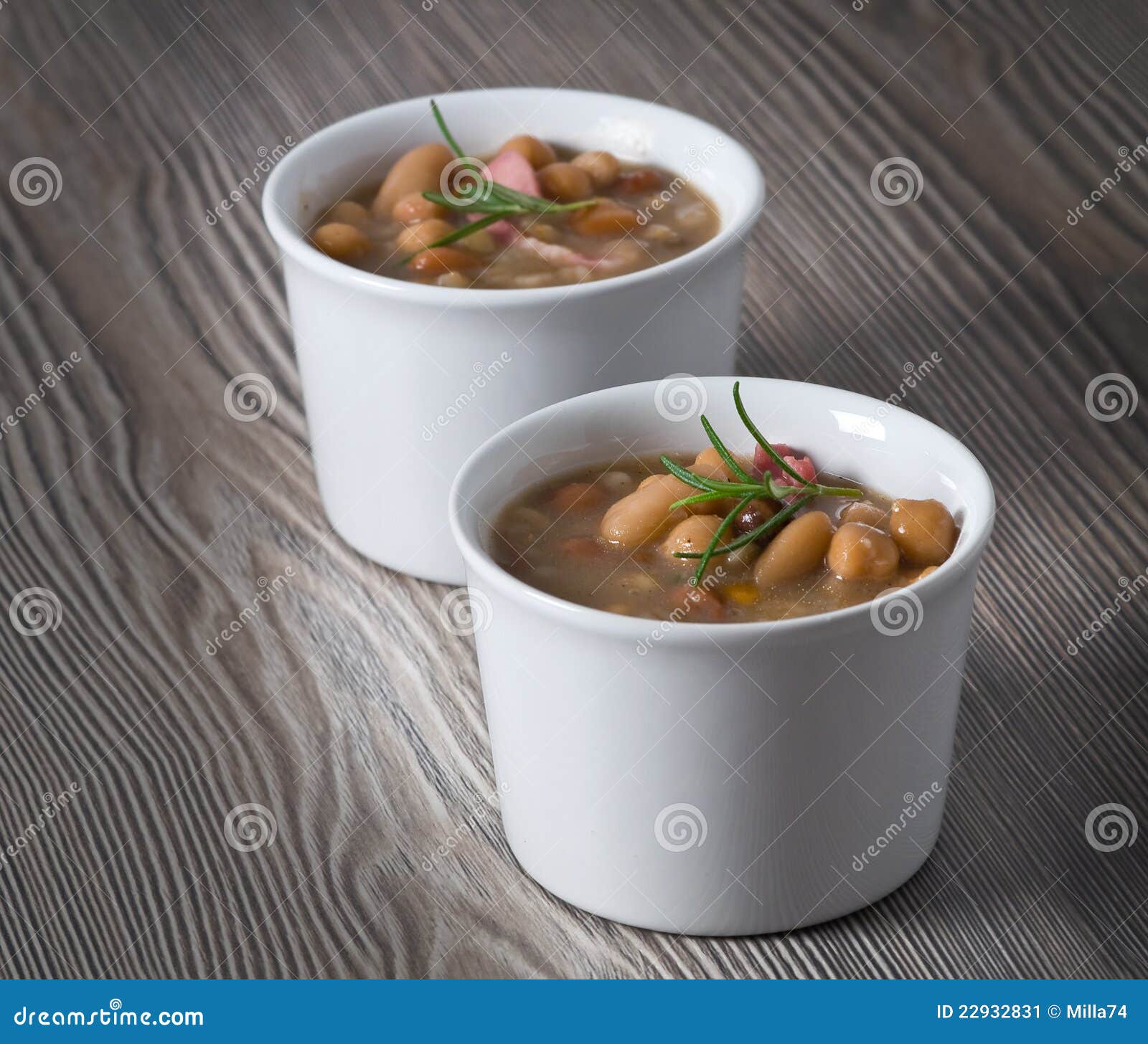 Borlotti Bean and Spelt Soup. Stock Image - Image of bacon, herb: 22932831