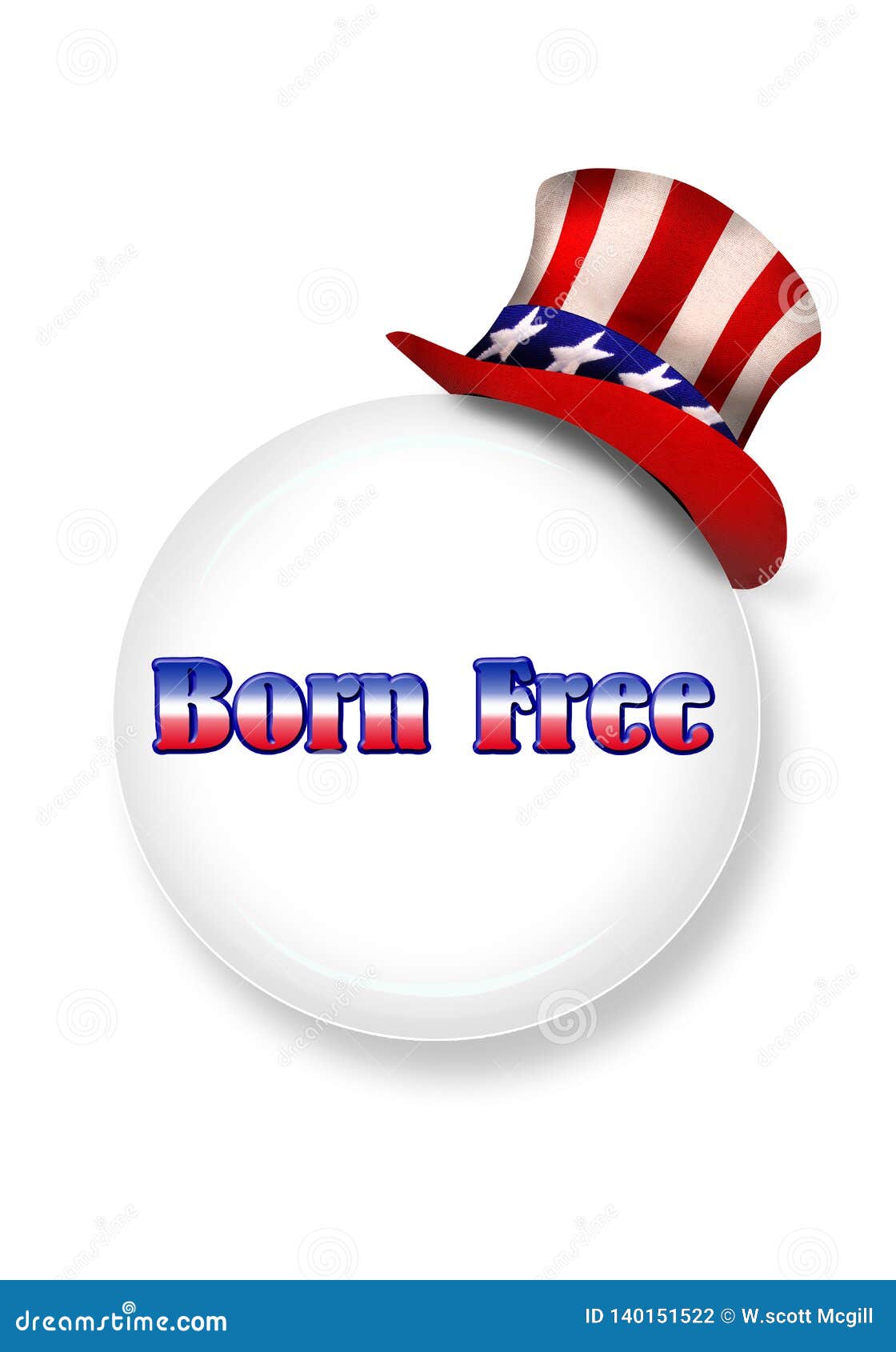 Born Free in America stock illustration. Illustration of right - 140151522