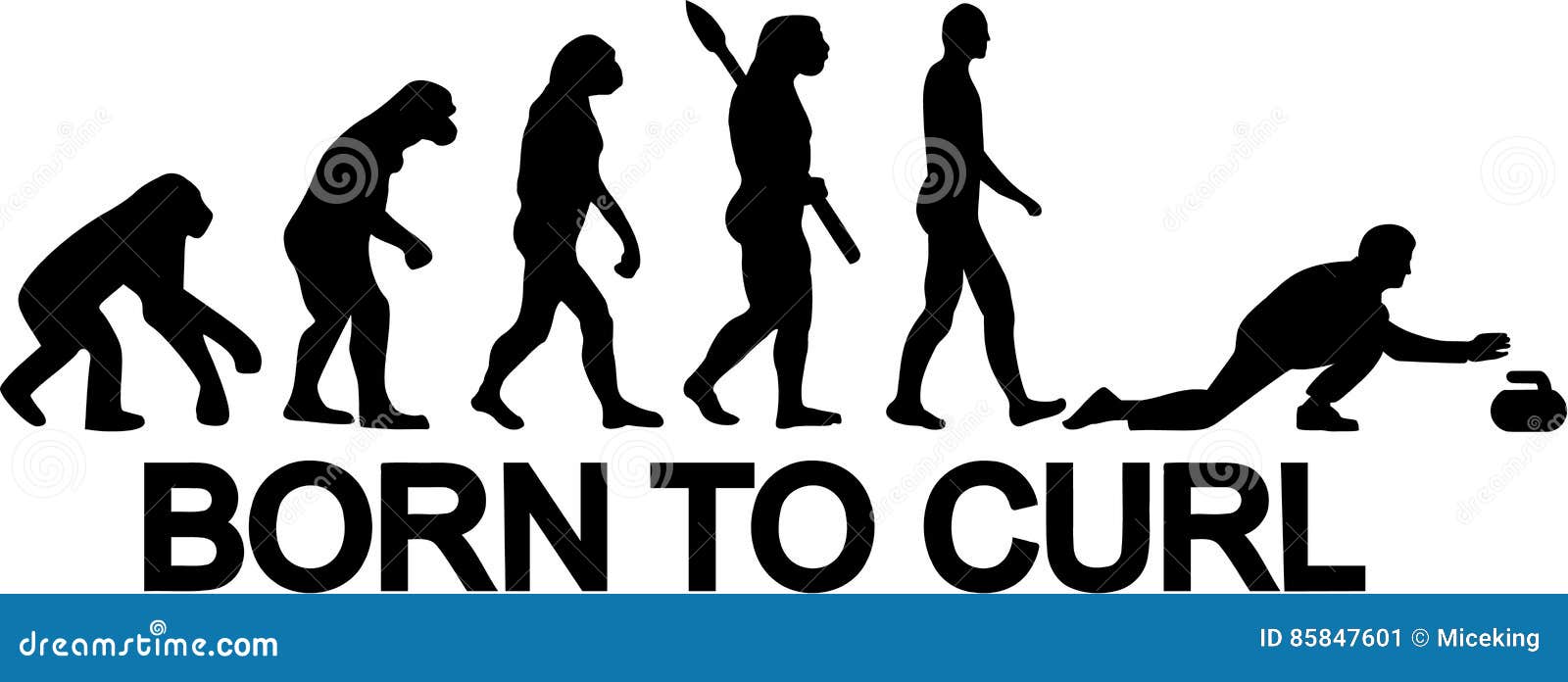 Born to Curl Evolution stock vector. Illustration of action - 85847601