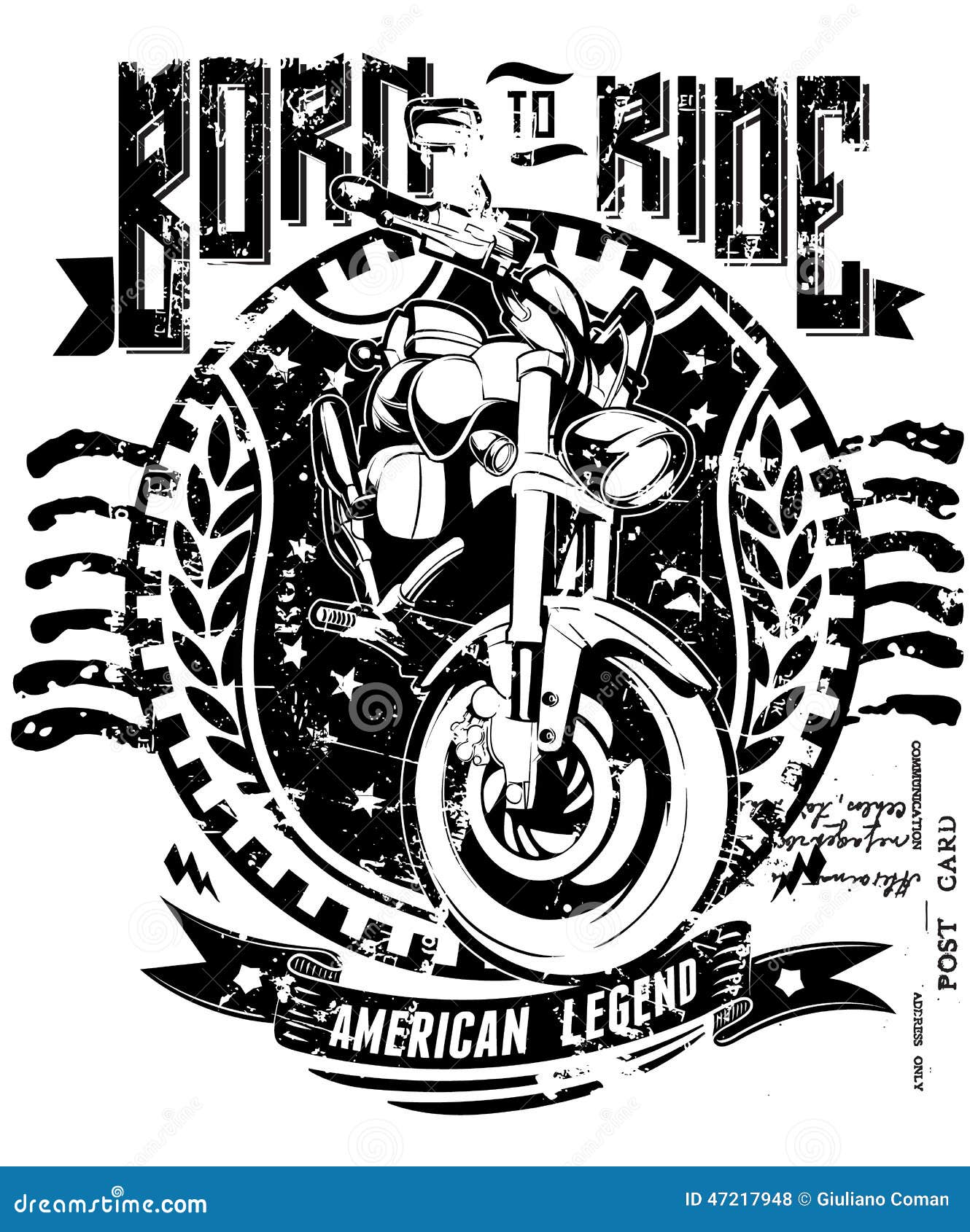 Born to ride stock vector. Illustration of motorcycle - 47217948