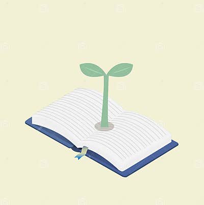 Born Tree on the Book Conceptual. Stock Vector - Illustration of ...
