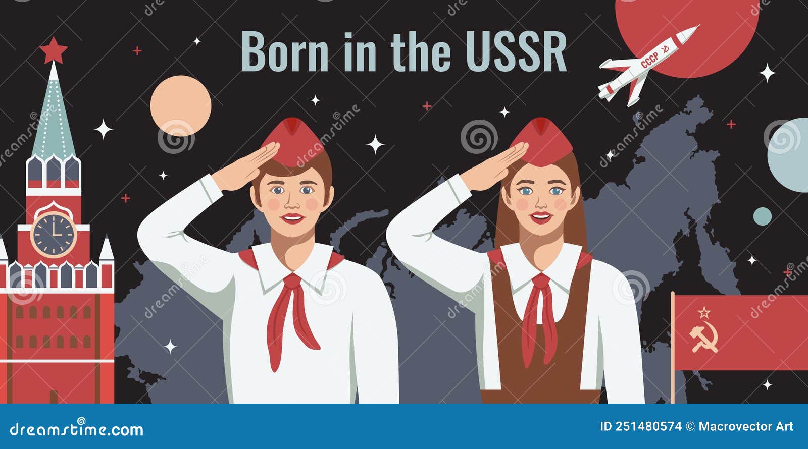 Soviet Tower Twins Block Of Flats Isometric Illustration ...