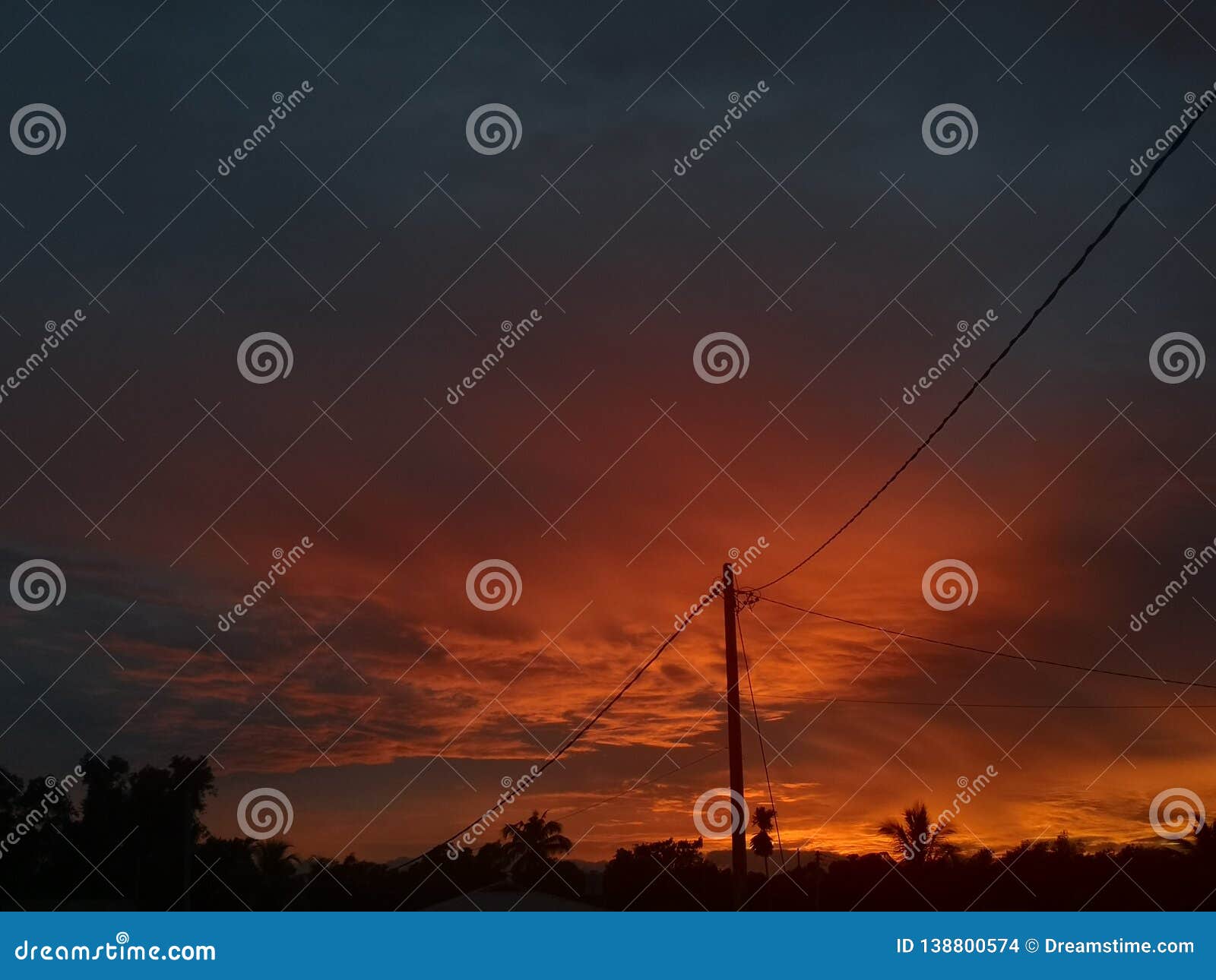 Setting fiery skies stock photo. Image of fiery, malaysia - 138800574