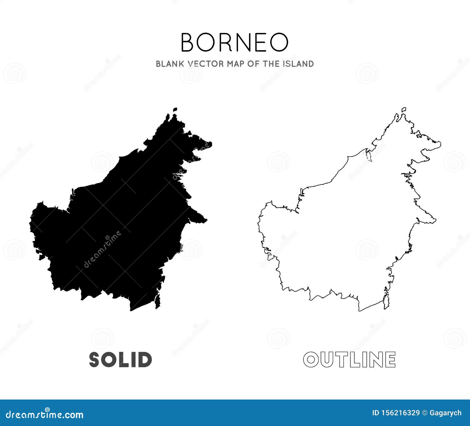 Borneo map. stock vector. Illustration of decorative - 156216329
