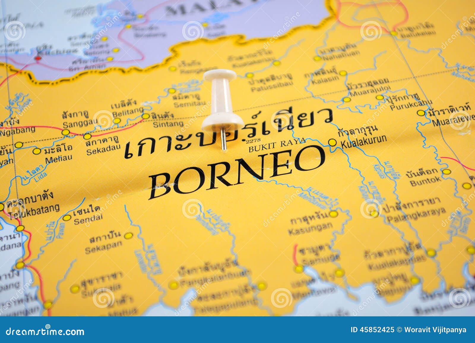 Borneo map stock image. Image of capital, land, borneo - 45852425