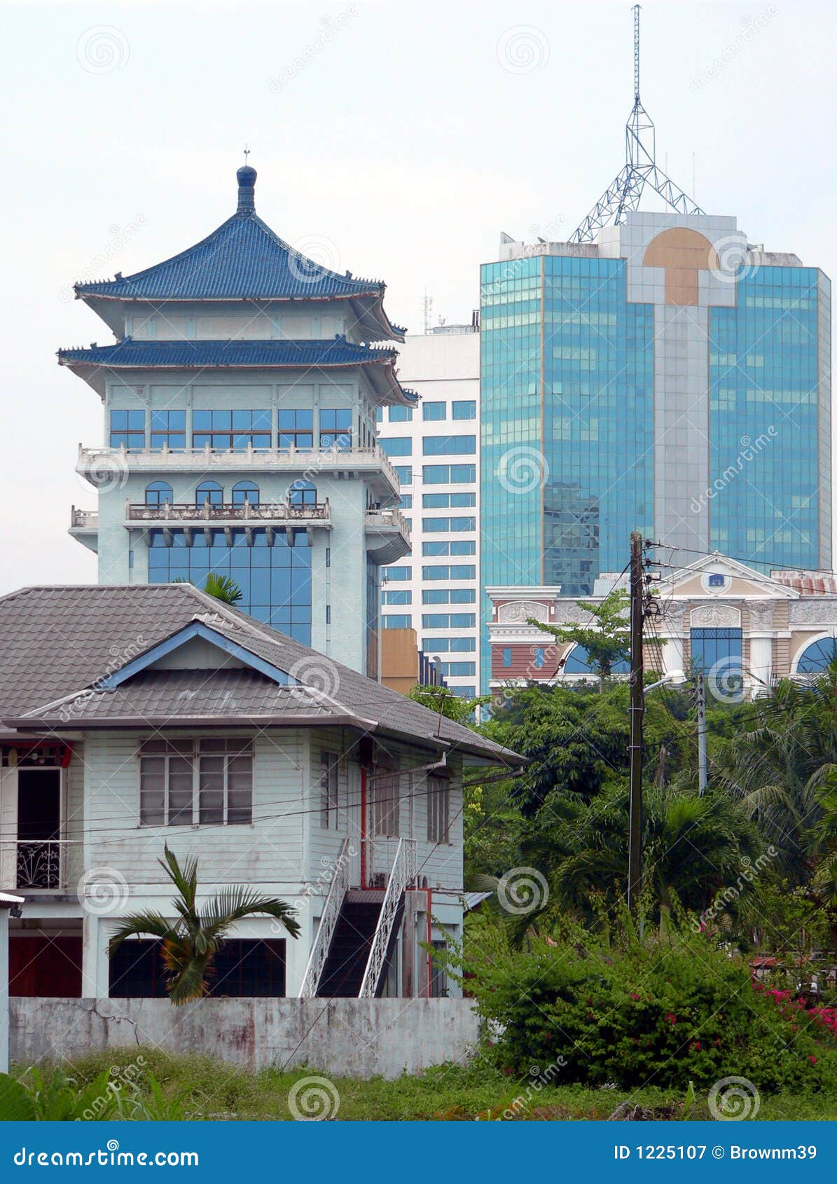 Borneo. Old & New Buildings Stock Image - Image of asian, asia: 1225107