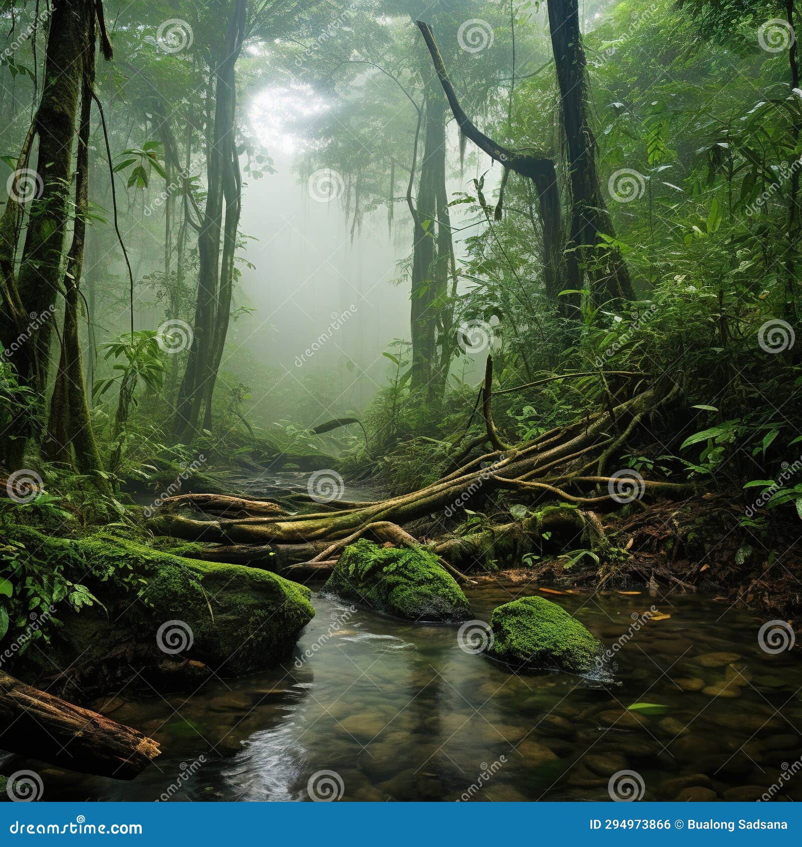 Borneo Rainforest Made With Generative AI Illustration | CartoonDealer ...