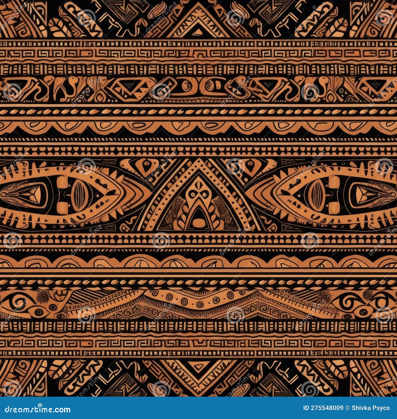 Borneo Tribal Seamless Pattern Background Generative AI Stock ...