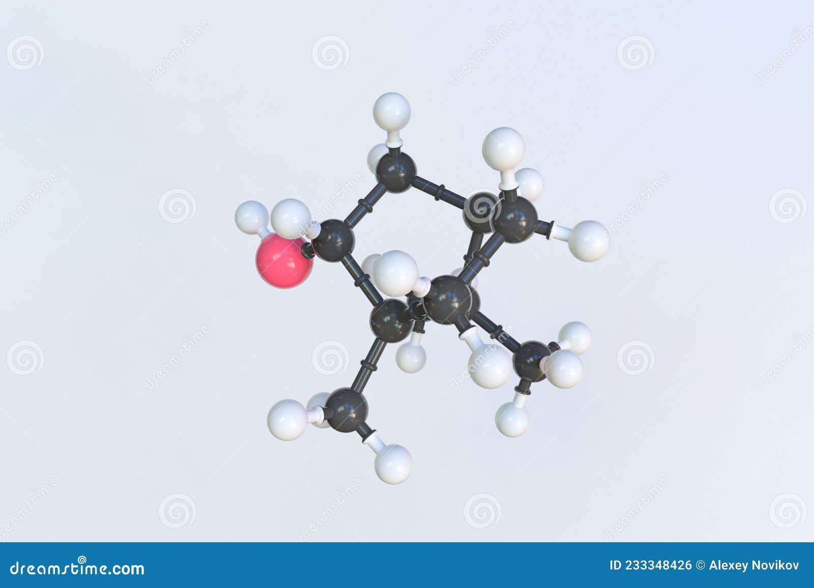 Borneol Molecule, Isolated Molecular Model. 3D Rendering Stock ...