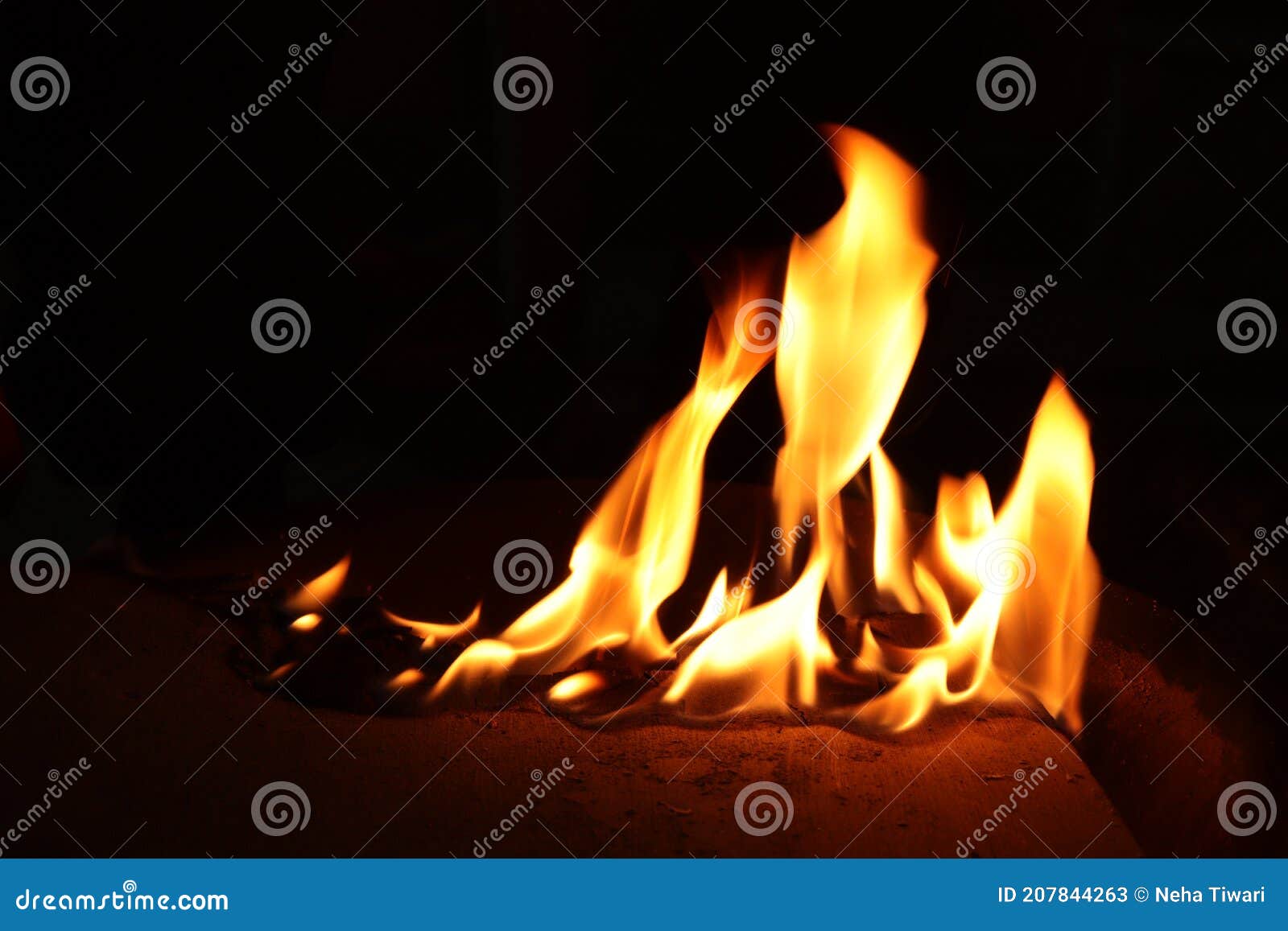 Bornfire Flame Heat Fire Dark Winters Night Light Cold Stock Image ...