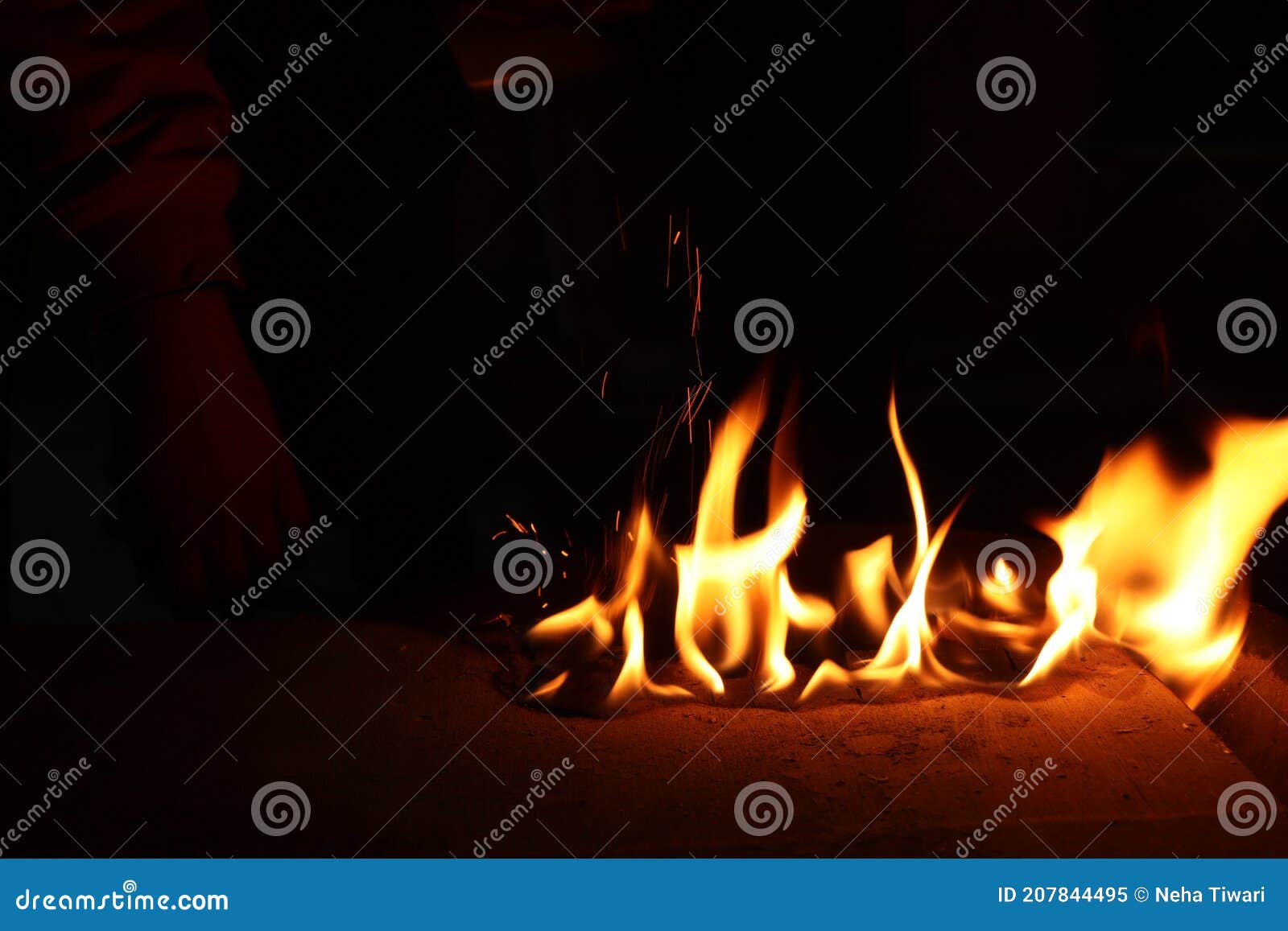 Bornfire Flame Heat Fire Dark Winters Night Light Cold Copy Space Stock ...