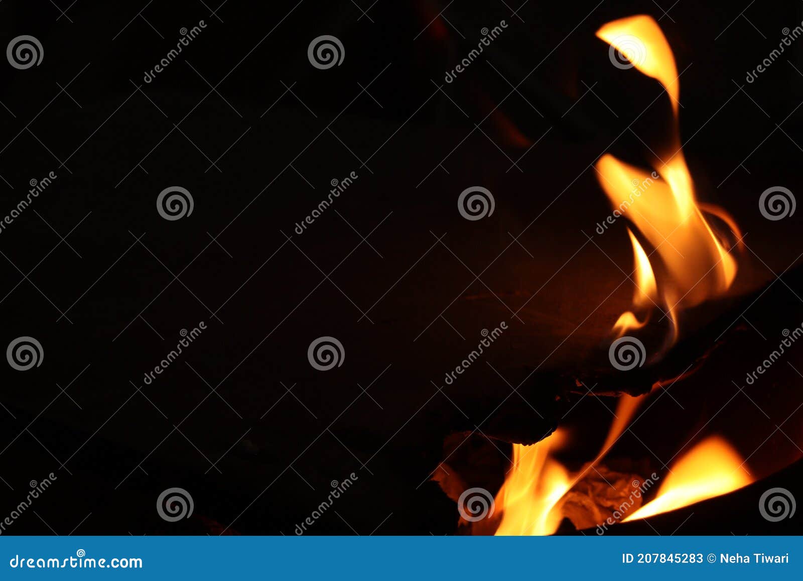 Bornfire Flame Heat Fire Dark Winters Night Light Cold Copy Space Stock ...