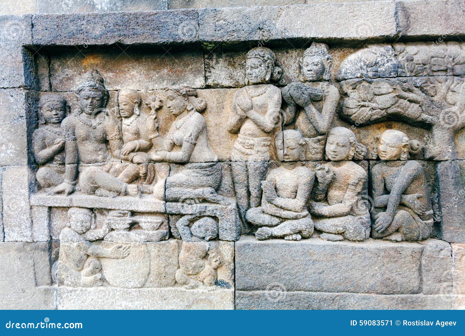 Borobudur Buddhist Temple with Stone Carving, Magelang, Java Stock ...
