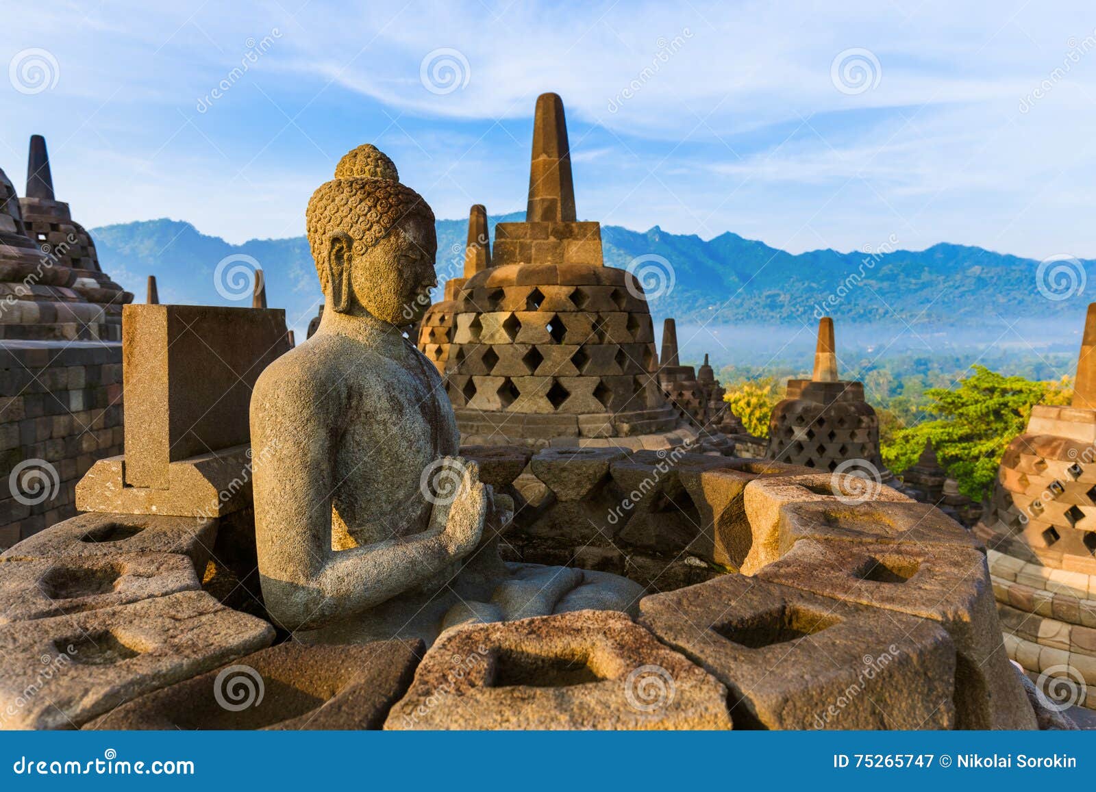 Borobudur Buddist Temple - Island Java Indonesia Stock Image - Image of ...