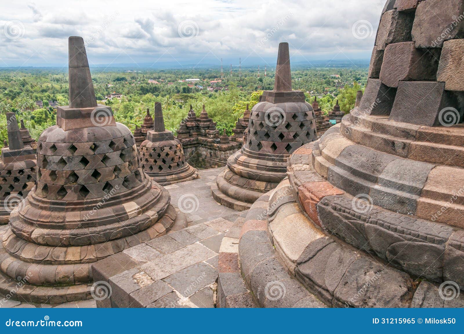 Borobudur Stupas stock image. Image of asia, history - 31215965