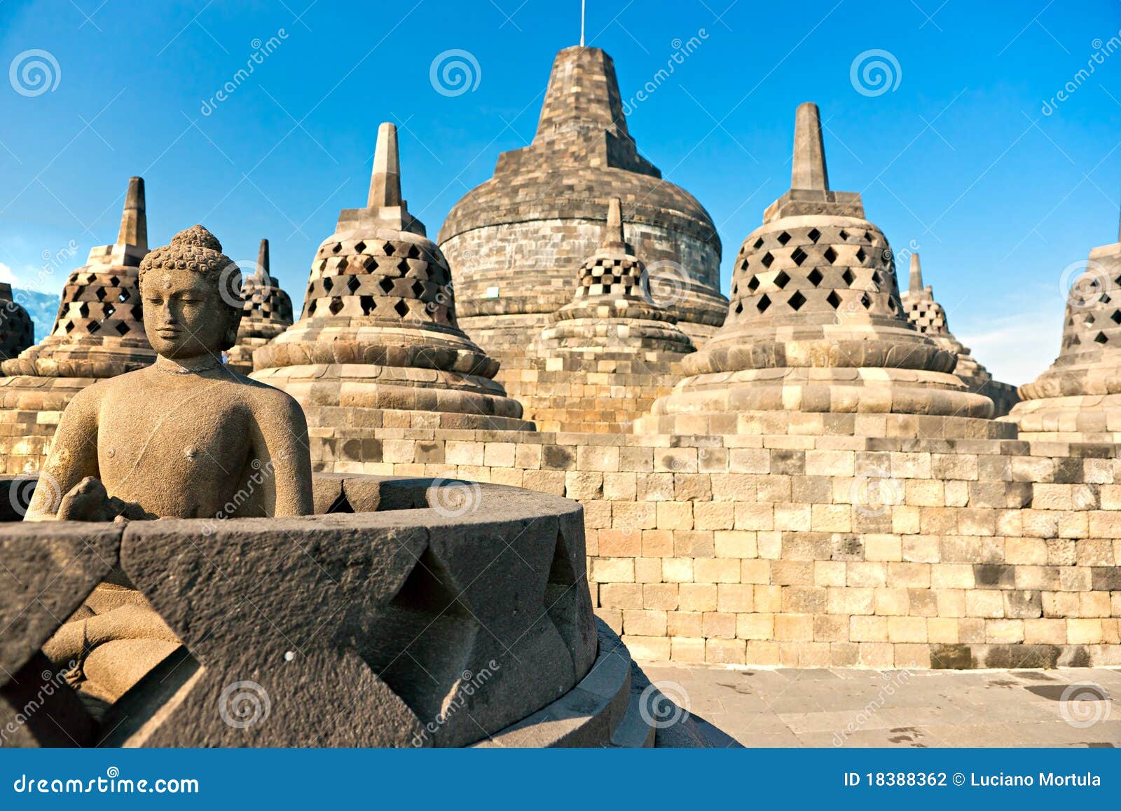 Borobudur Tempel, Yogyakarta, Java, Indonesien. Stockfoto - Bild von ...