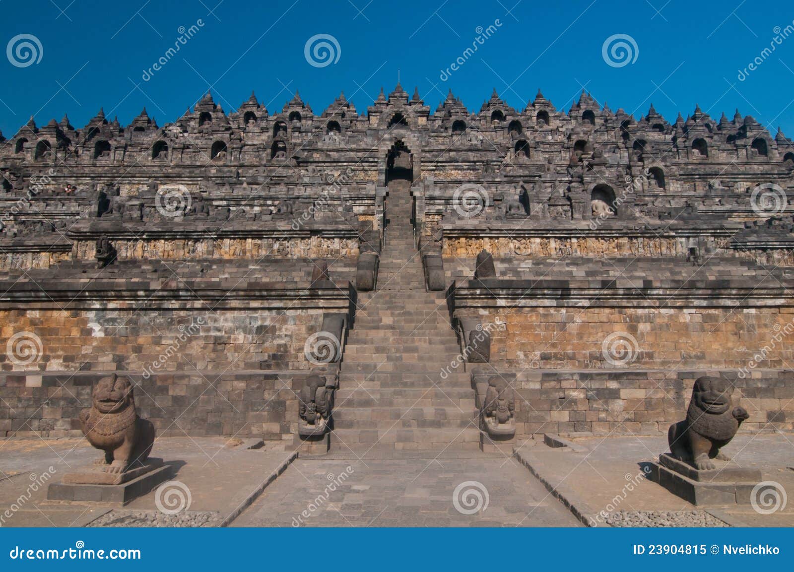 Borobudur Tempel, Zentrales Java, Indonesien Stockbild - Bild von ...