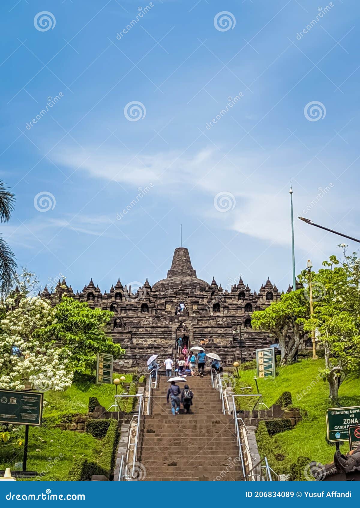 Borobudur Temple with Bright Blue Sky, Magelang, Indonesia Editorial ...
