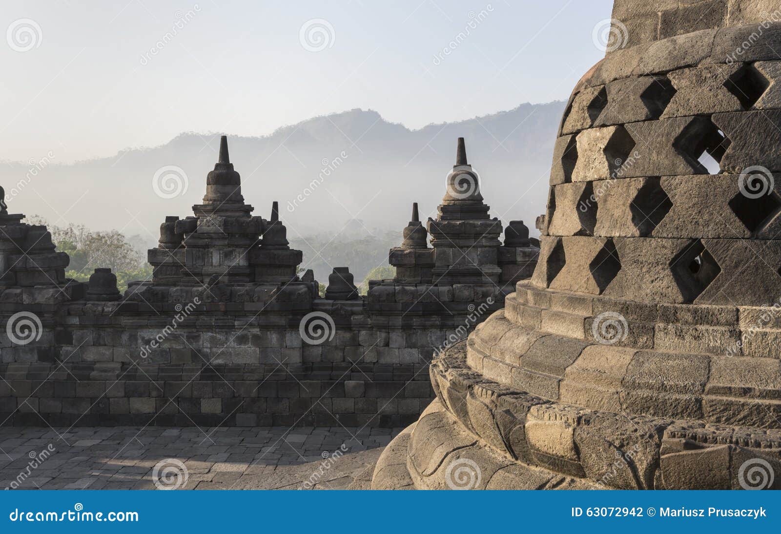 Borobudur Temple Complex on the Island of Java in Indonesia in T Stock ...