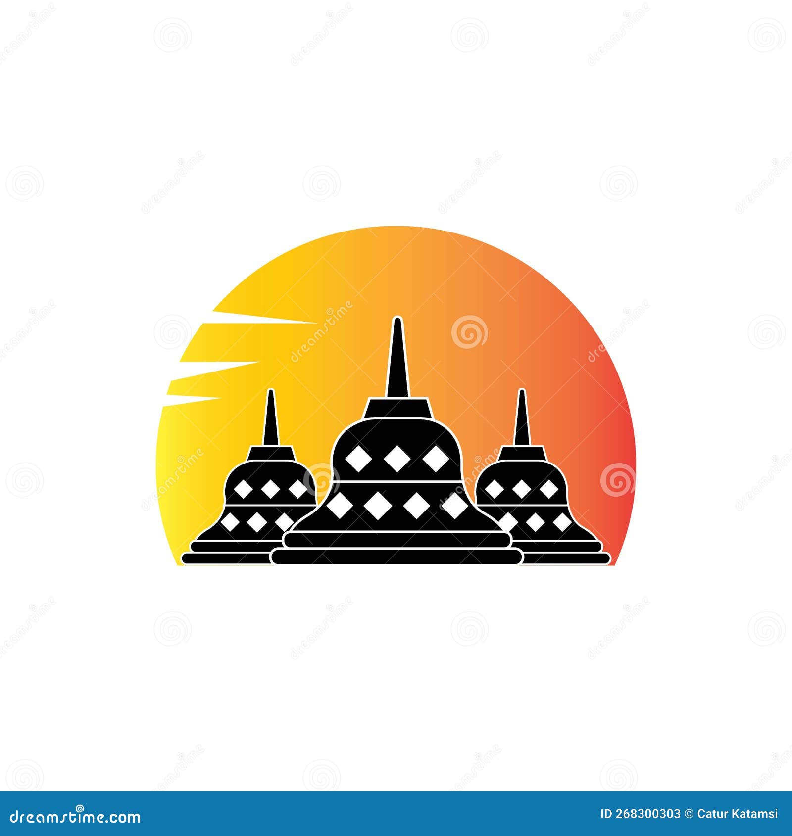 Borobudur Temple Icon Logo Vector Design Template Stock Vector ...