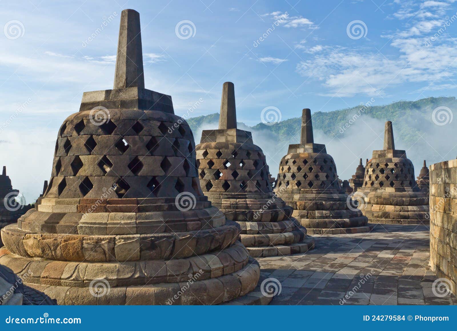 Borobudur Temple, Java, Indonesia Stock Photo - Image of religion ...
