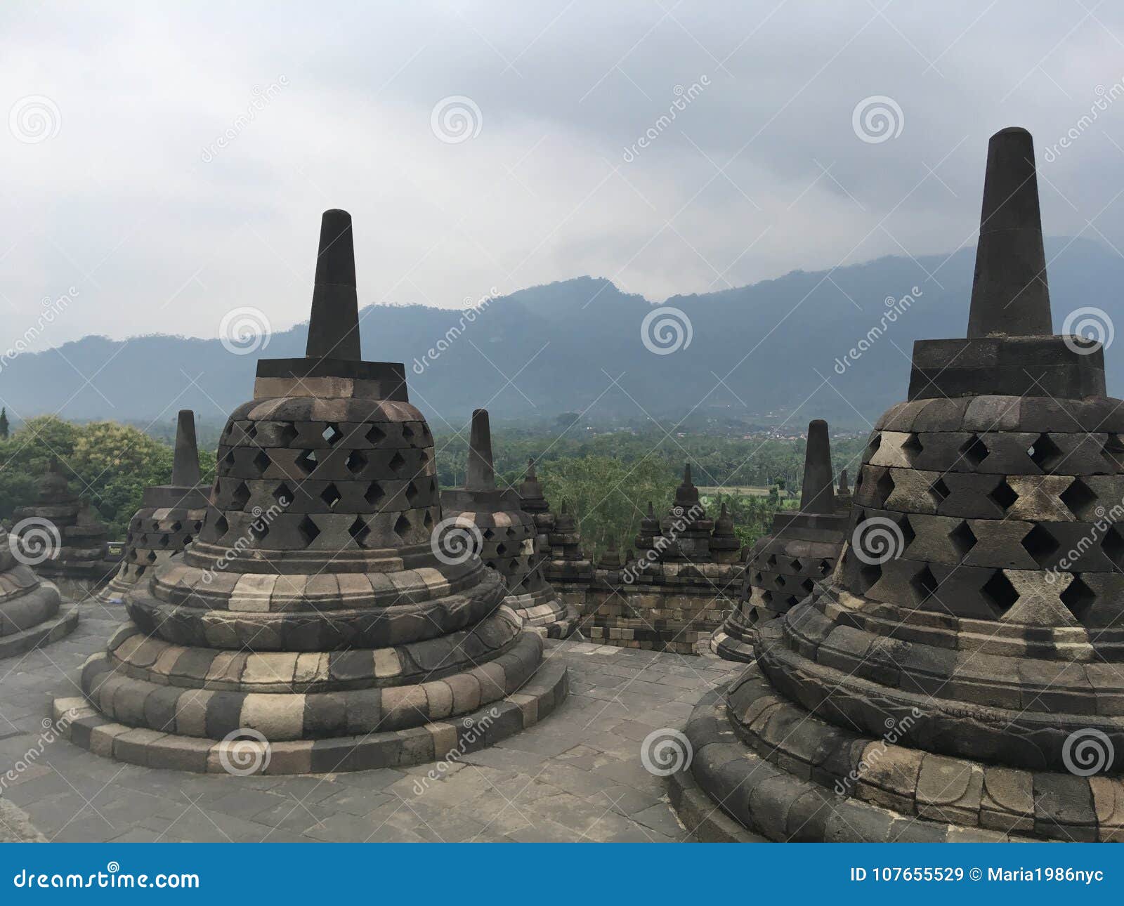 Borobudur Temple in Java, Indonesia during Sunset on Cloudy Day. Stock ...