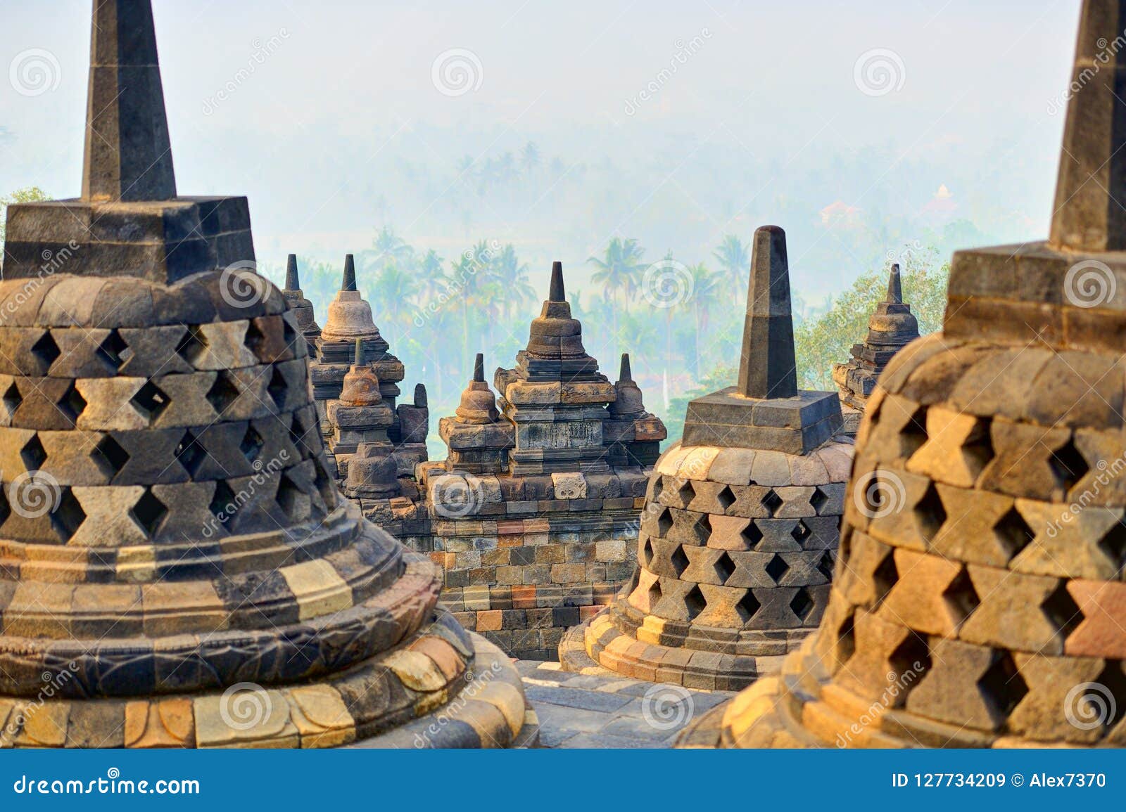 Borobudur Temple in Java Island, Indonesia Stock Image - Image of ...