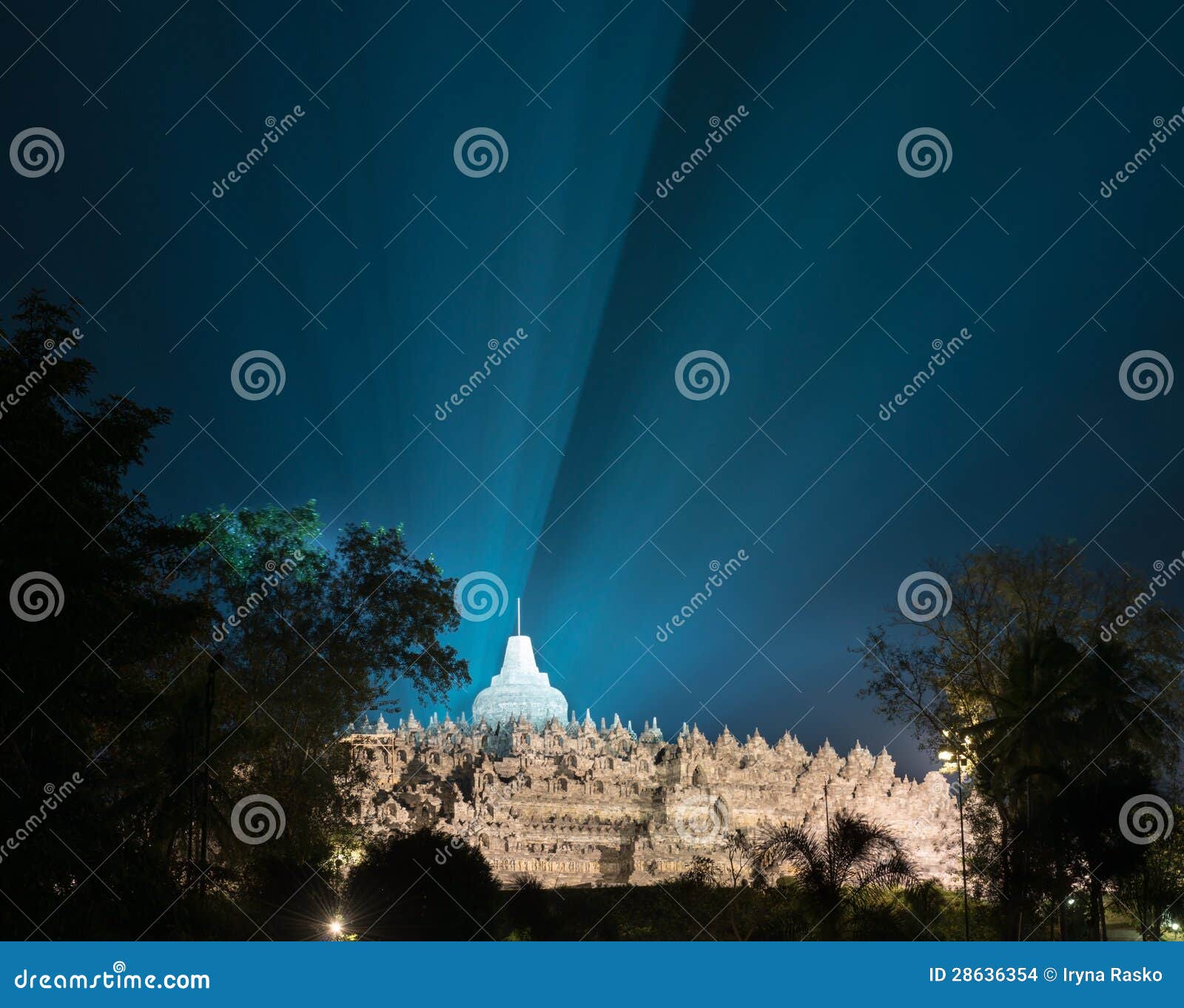 Borobudur temple at night stock photo. Image of asia - 28636354
