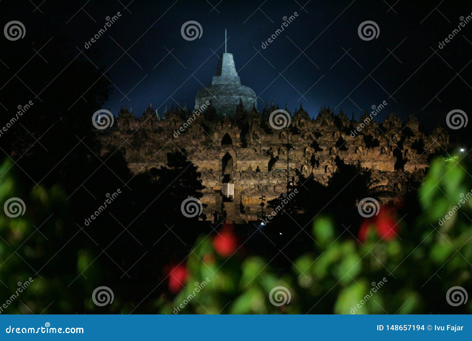 Borobudur Temple in the Night Stock Photo - Image of central, travel ...