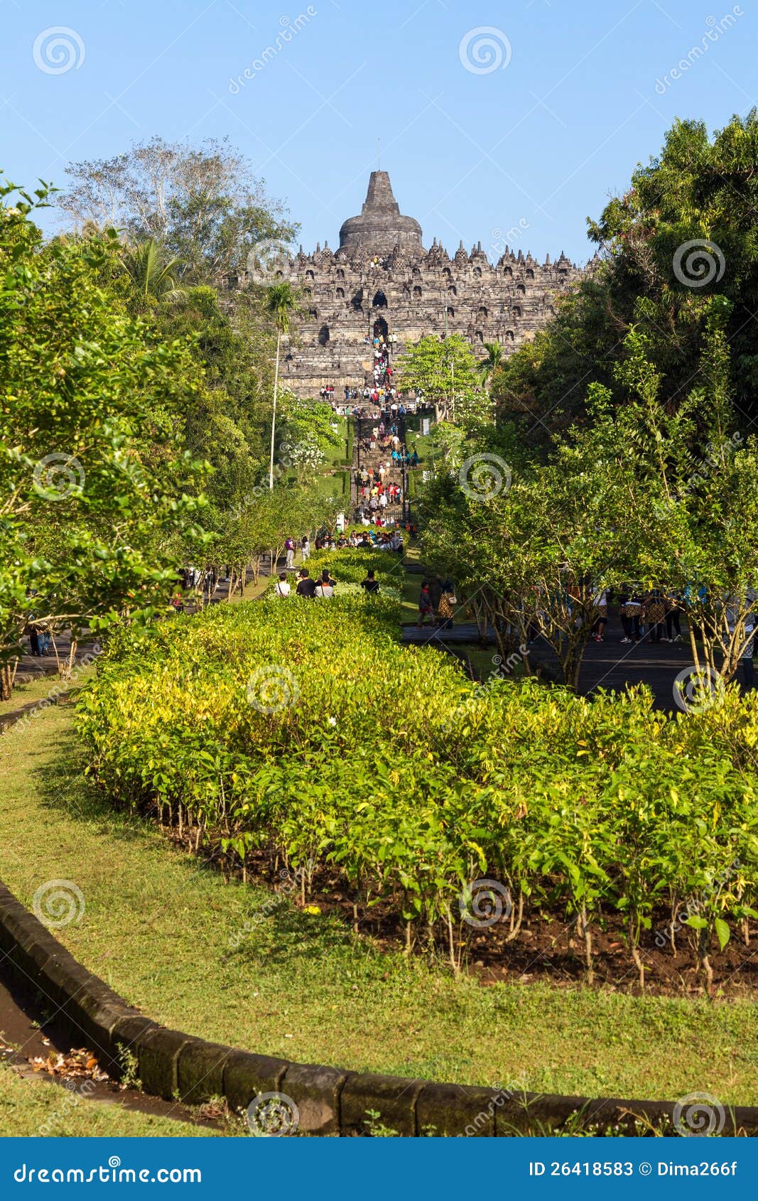 Borobudur Temple Park, Java, Indonesia Stock Image - Image of buddhist ...