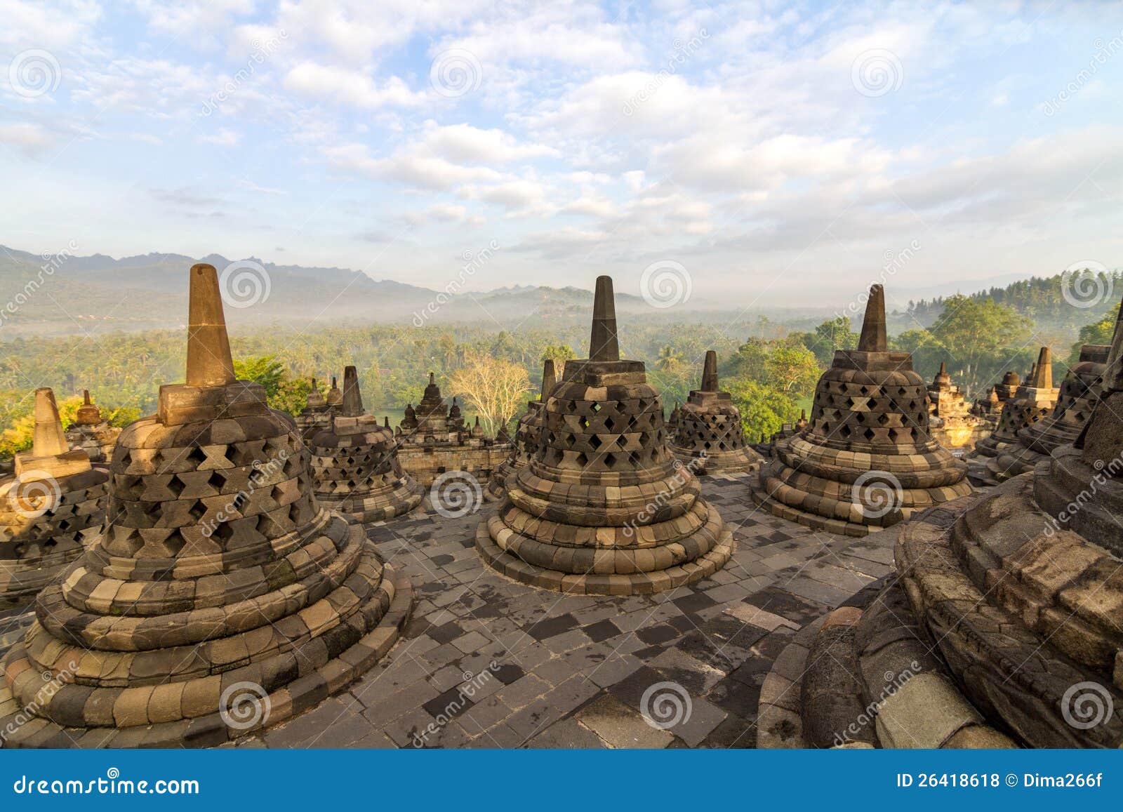 Borobudur Temple Stupa Row in Indonesia Stock Photo - Image of heritage ...