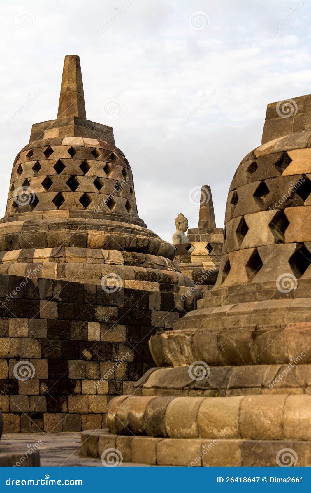 Borobudur Temple Stupas, Java, Indonesia Stock Image - Image of ...